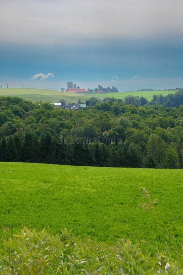 Countryside Landscape with Farm Stock Photo - Image of landmark ...