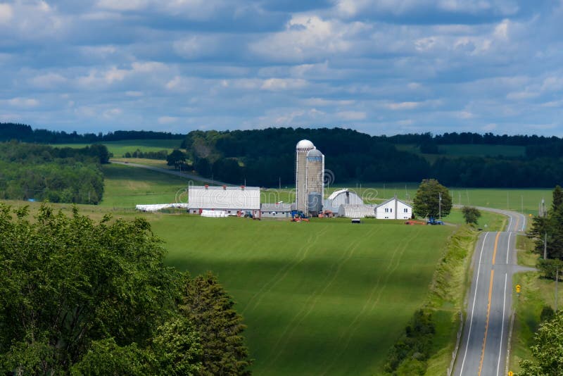 Countryside Landscape with Farm in Quebec, Canada Stock Image - Image ...