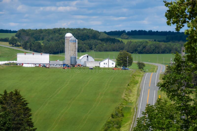 Countryside Landscape with Farm in Quebec, Canada Stock Image - Image ...