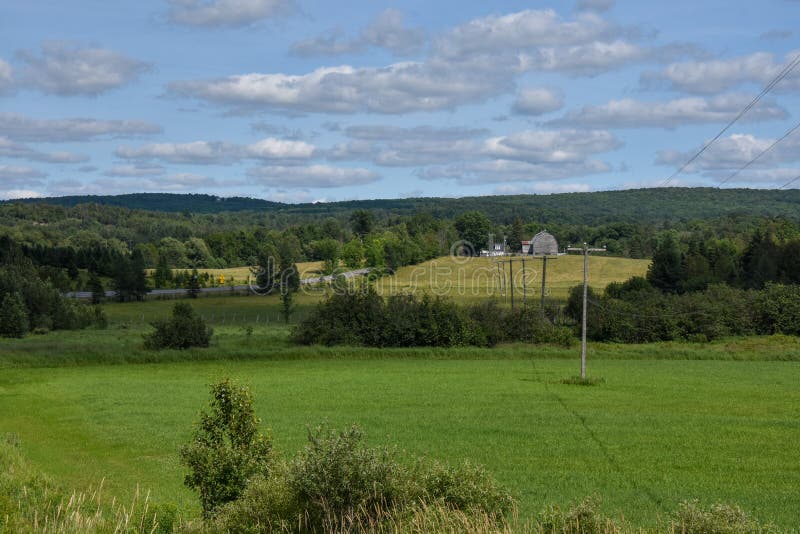 Countryside Landscape with Farm in Quebec, Canada Stock Image - Image ...