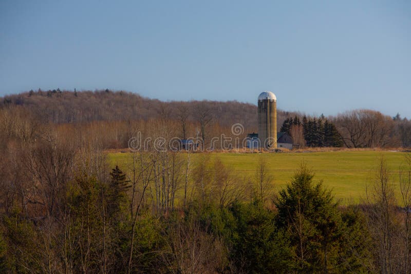 Countryside Landscape with Field, Quebec, Canada Stock Image - Image of ...