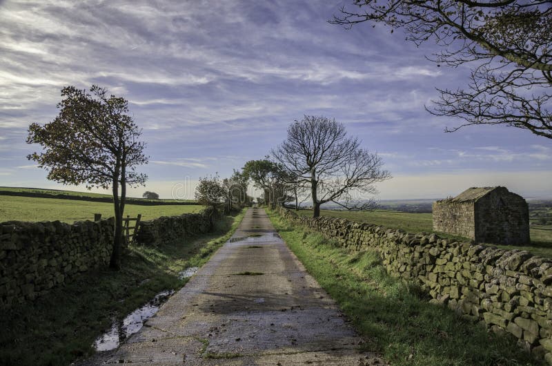 A Countryside Lane in Lancashire Stock Image - Image of field, england ...