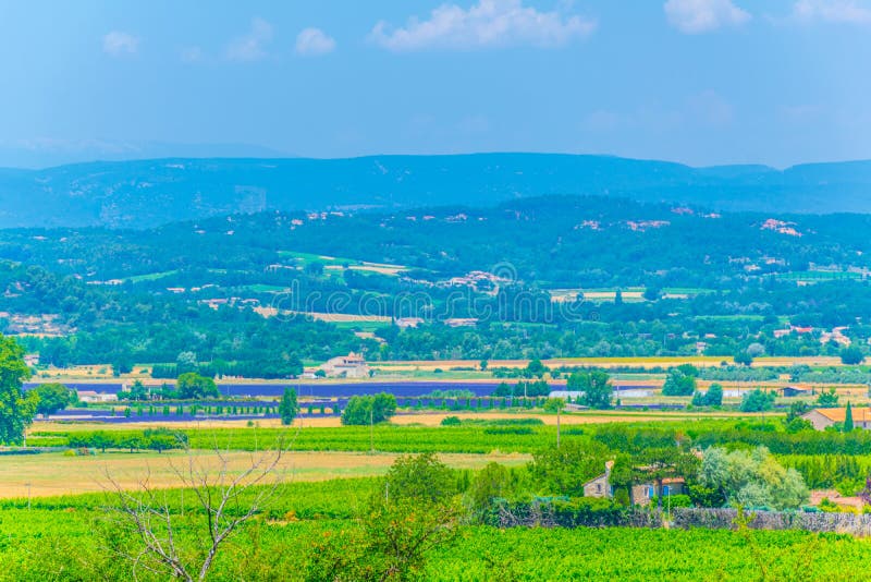 Countryside of Luberon stock image. Image of mountain - 206101455