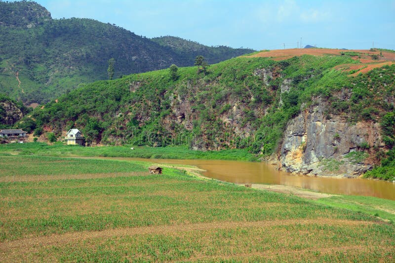 Countryside, North-Korea stock photo. Image of cultural - 48030838