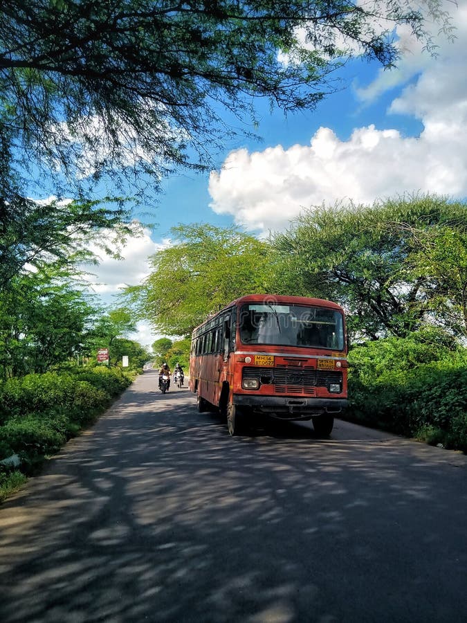 A Countryside Photo of India Bus and Roads Editorial Image - Image of ...