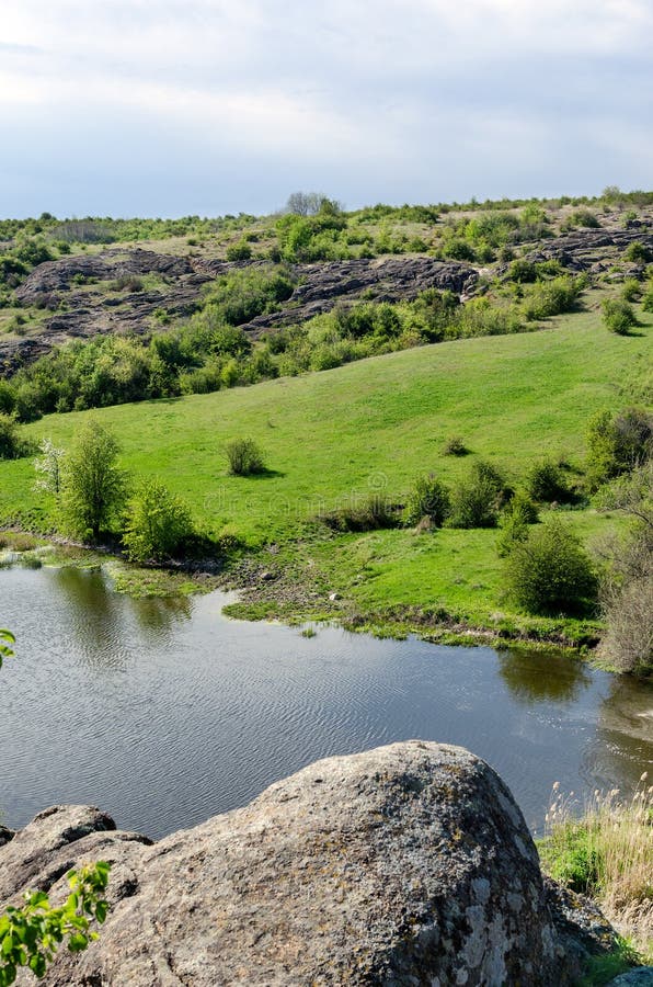 Countryside River Landscape in Early Spring Season Stock Image - Image ...