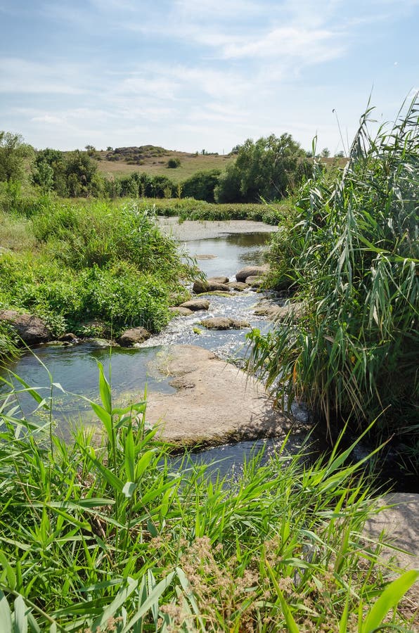 Countryside River Landscape in Early Spring Season Stock Image - Image ...