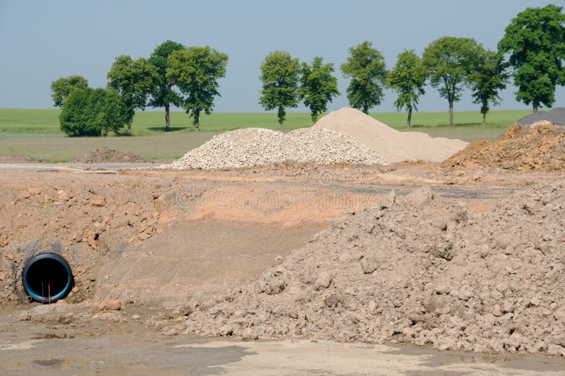 Countryside Road Construction Project Stock Image - Image of ...