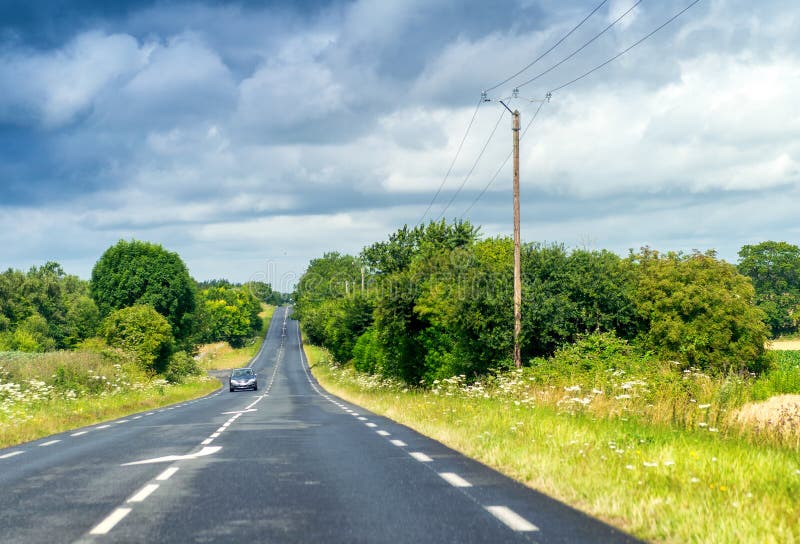 Countryside Road of Normandy - France Stock Photo - Image of road ...