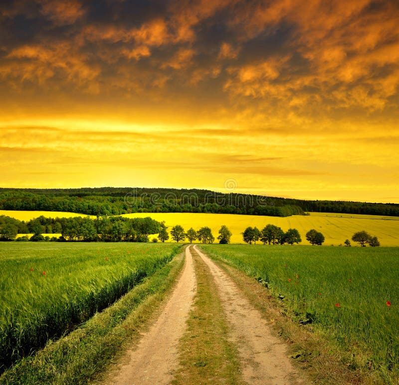 Countryside road stock photo. Image of horizon, farm - 38802076