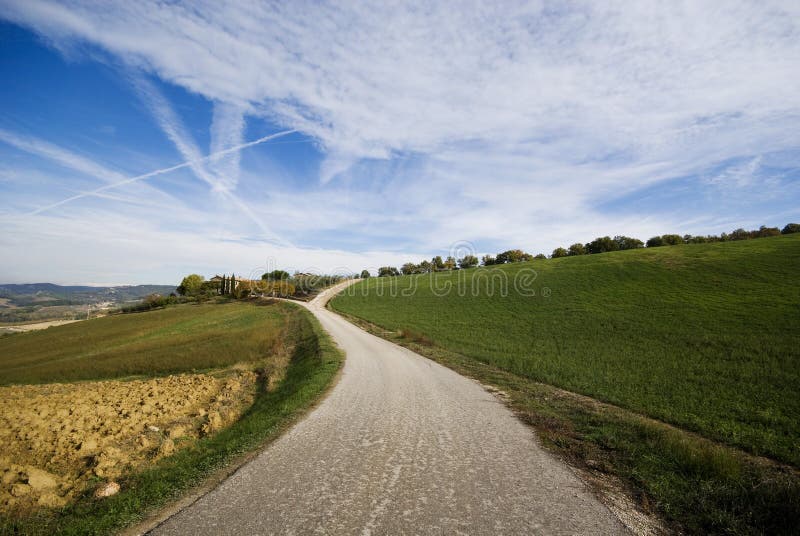 Countryside road, Umbria stock image. Image of nature - 3509599