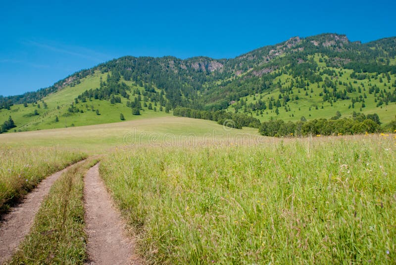 Countryside road stock photo. Image of path, altai, road - 76928912