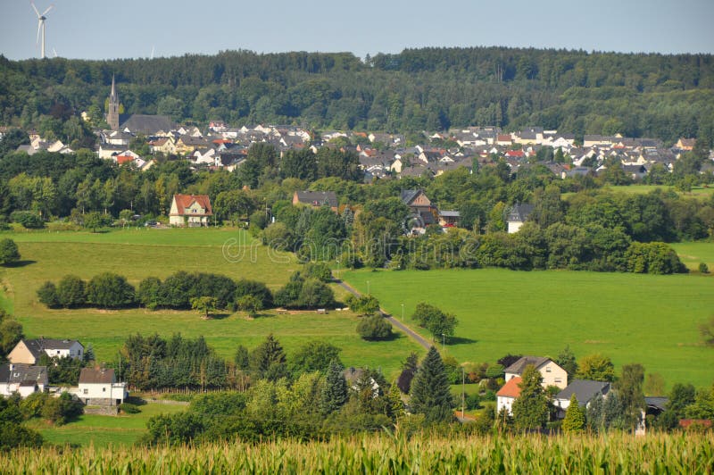 Countryside - Rural German Landscape Stock Image - Image of houses ...