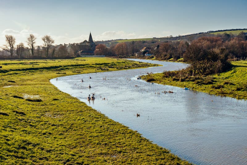 Countryside Stream in a Sunny Day Stock Photo - Image of riverside ...