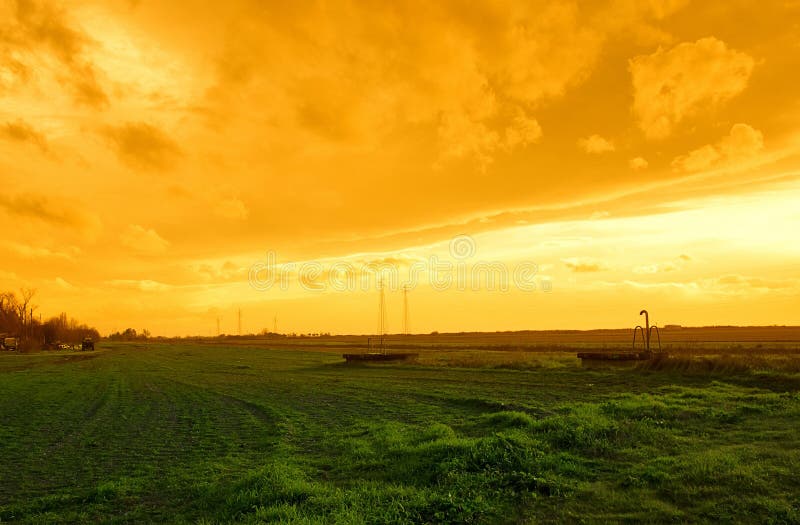 Countryside at sunset stock image. Image of farm, landscape - 50550737