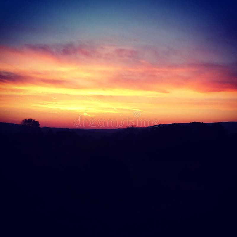 Countryside sunset stock photo. Image of beautiful, sunset - 43915852