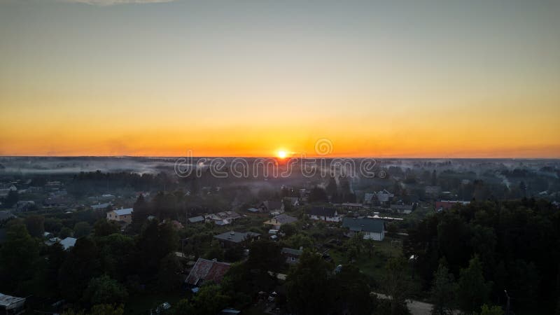 Countryside at Sunset. Smoke from Holiday Fires is Visible Everywhere ...