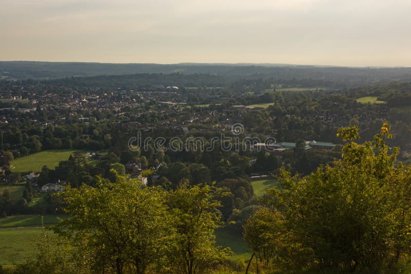 Surrey Countryside from Box Hill. UK Stock Image - Image of rural ...