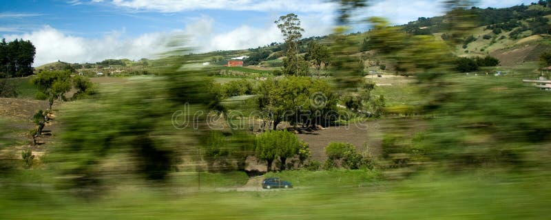 Countryside View from Moving Car Stock Photo - Image of horizontal ...