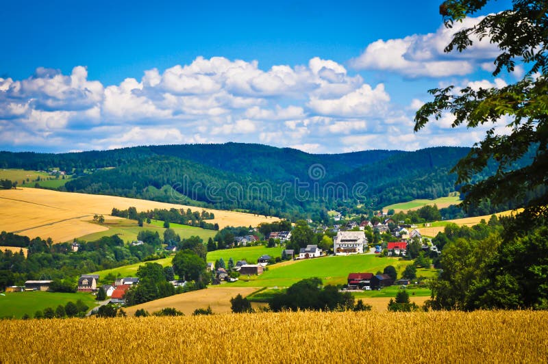 Countryside village stock image. Image of forest, scenic - 22932019