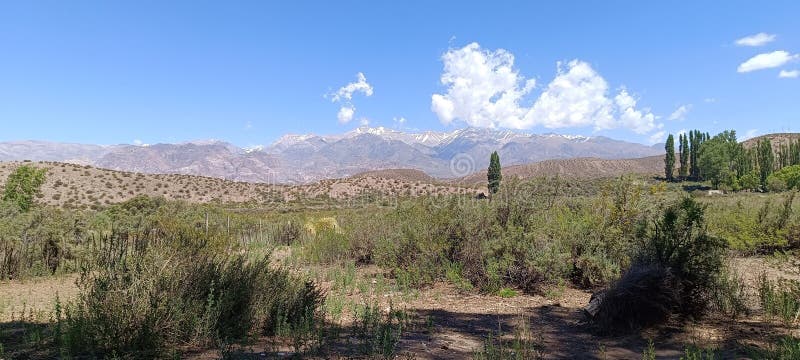 Countryside Walk with Mountain View. Nature Land Stock Image - Image of ...
