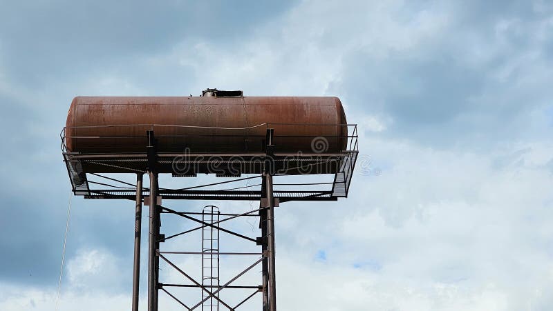 Countryside and a Water Tank Standing on a Tower. Stock Photo - Image ...