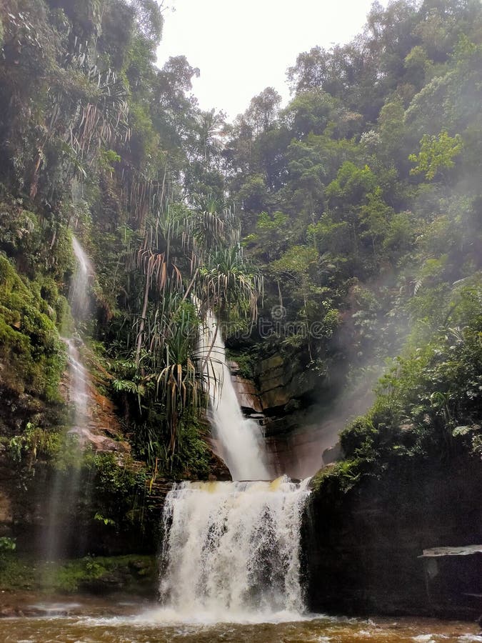 Countryside Waterfall Atmosphere in Summer Stock Photo - Image of ...