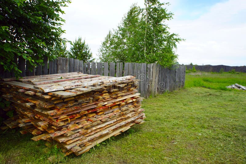 Countryside, Wood Fence Summer Day Stock Image - Image of meadow, frame ...