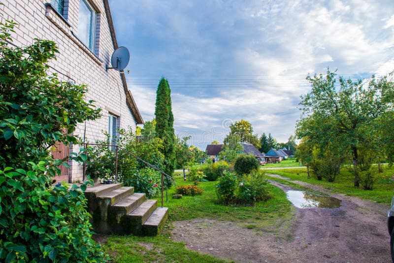 Countryside yard stock photo. Image of homes, green, path - 60435022