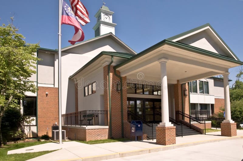 Generic High School Entrance Building Exterior Stock Image - Image of ...