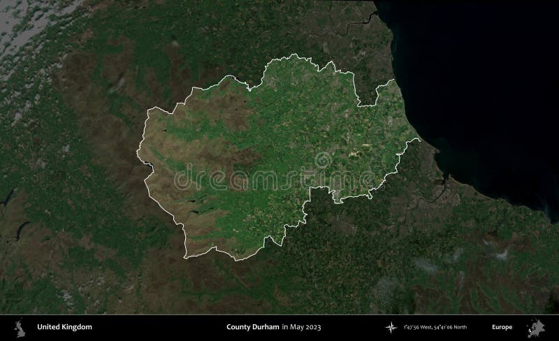 County Durham Highlighted, United Kingdom. Sentinel. May 2023 Stock ...