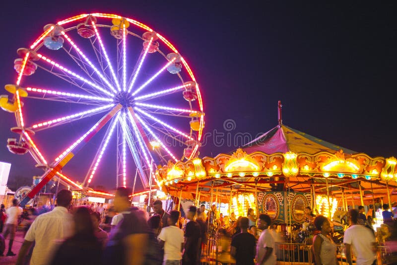 County Fair at night stock photo. Image of ferris, colors - 54602196