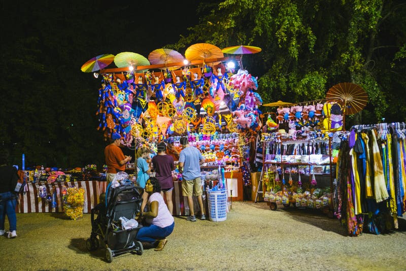 County Fair at Night, Games on the Midway Editorial Stock Image - Image ...