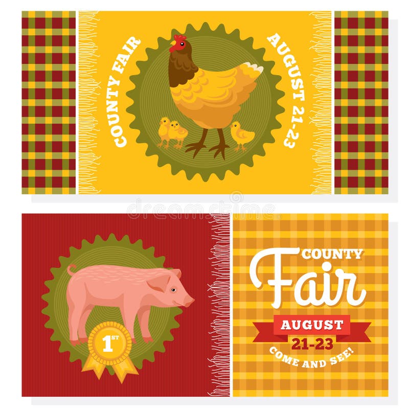 County Fair Vintage Invitation Cards Stock Vector - Illustration of ...