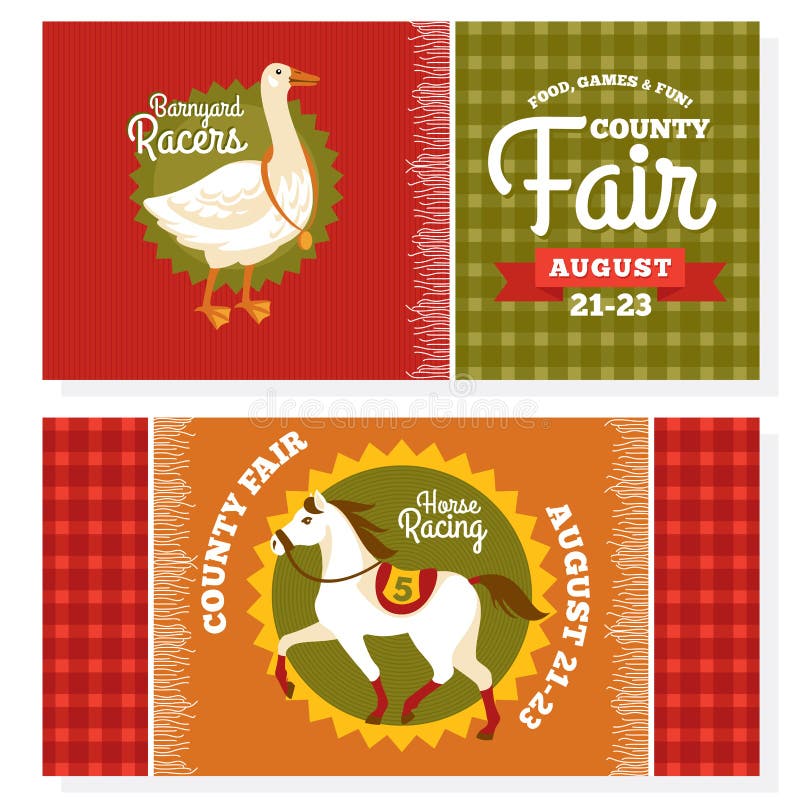 County Fair Vintage Invitation Cards Stock Vector - Illustration of ...