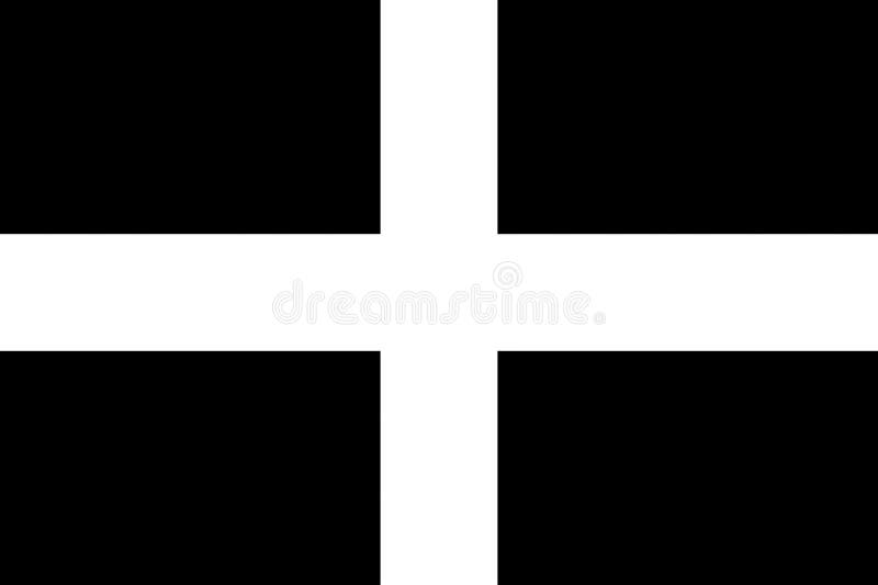 County Flag of Cornwall stock illustration. Illustration of kingdom ...