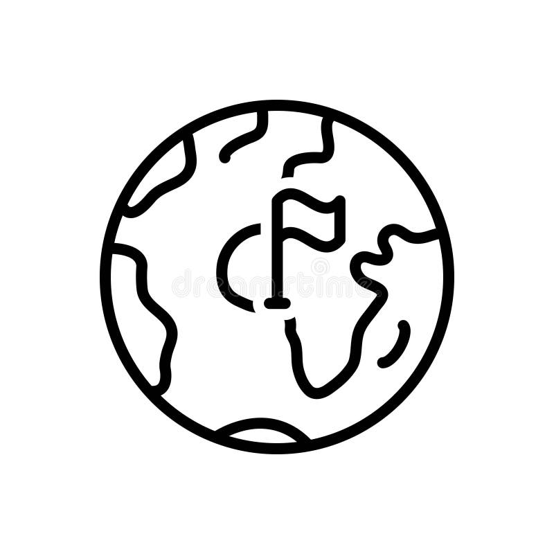 Black Line Icon for County, Territory and Region Stock Vector ...