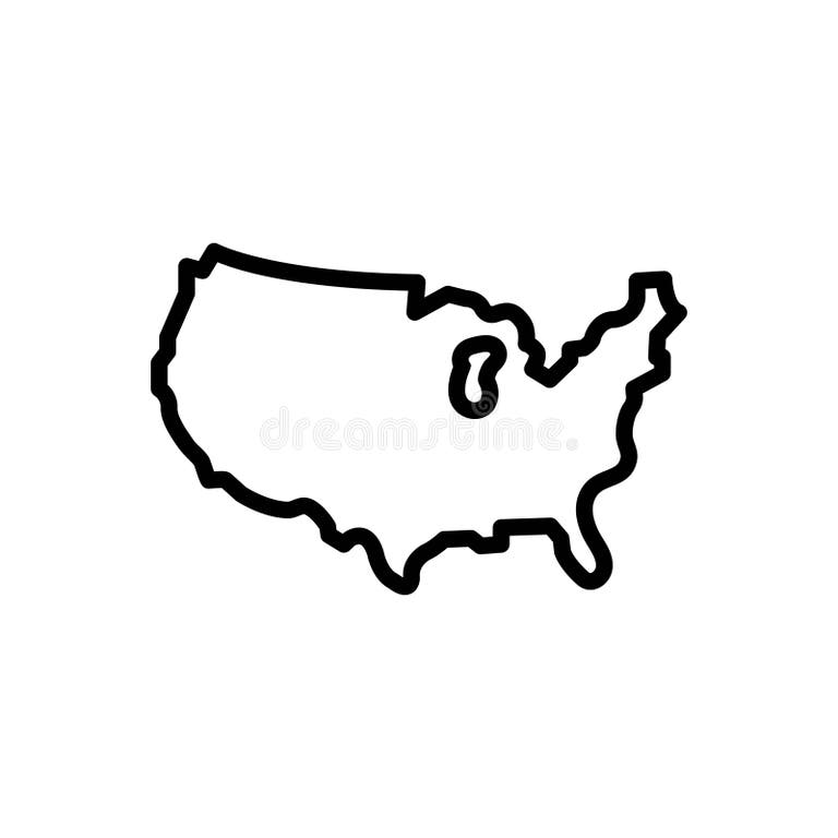 Black Line Icon for County, Region and Map Stock Vector - Illustration ...