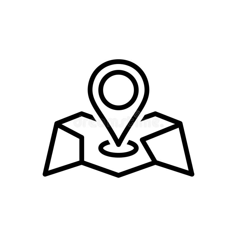 Black Line Icon for County, Territory and Location Stock Vector ...