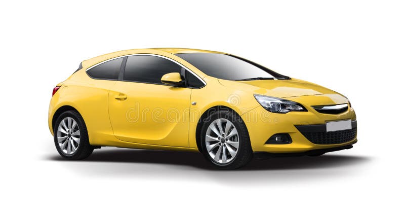 Coupé Jaune D'Opel Astra D'isolement Image stock - Image du astral ...