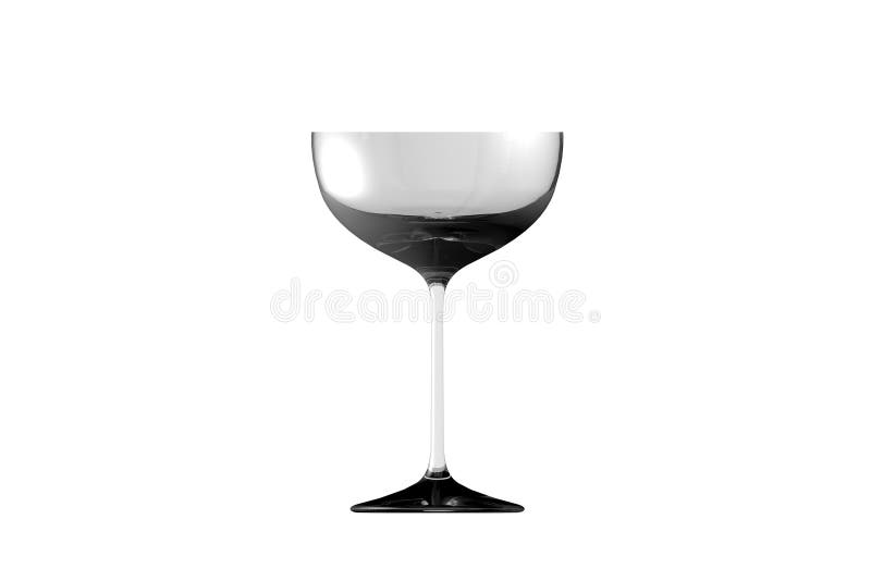 3D Illustration of Coupe Sparkling Wine Glass Isolated on White Side ...