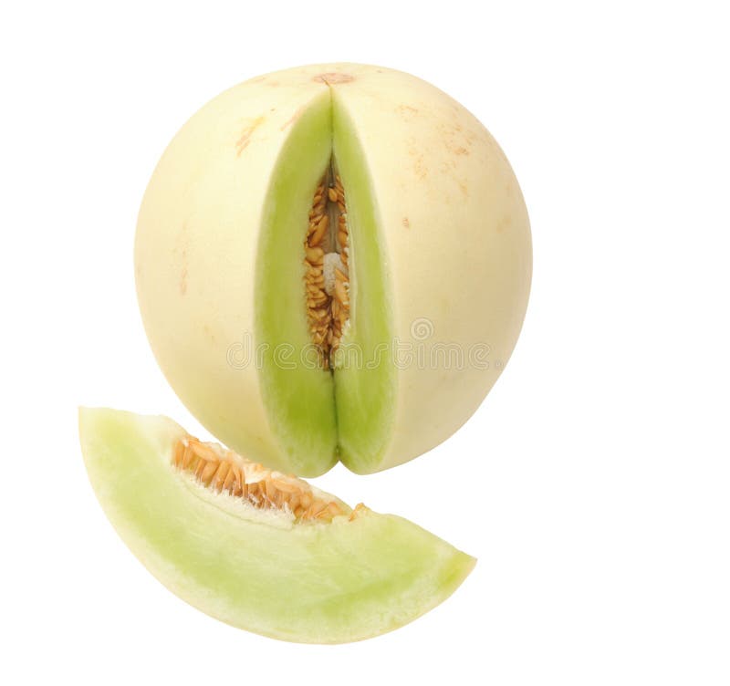 Couper Et Melon Vert Entier Photo stock - Image du fruits, trois: 28687130
