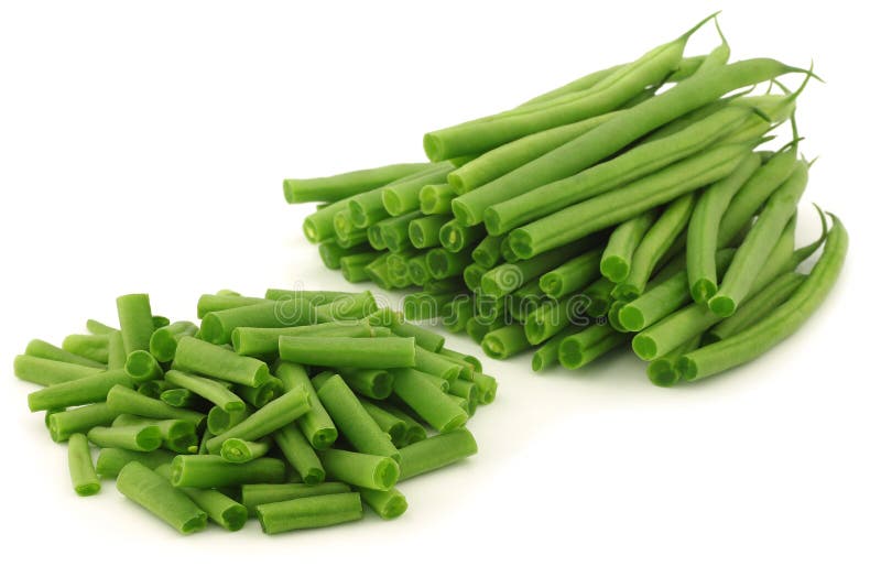 Coupez Les Petits Et Minces Haricots Verts (le Vert De Haricot) Photo ...