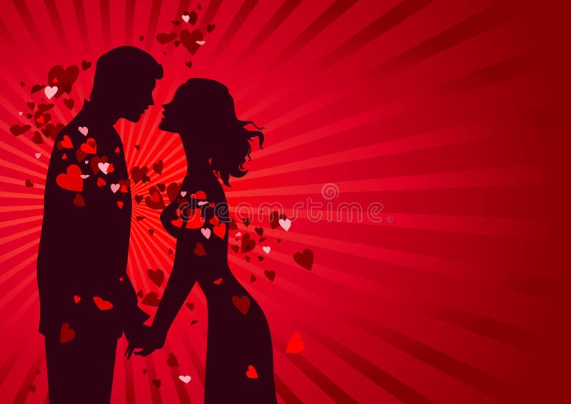 Kissing Couple Silhouette stock vector. Illustration of woman - 11630774