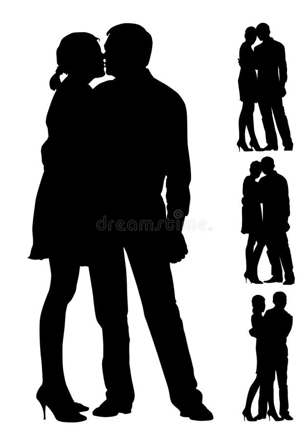 Loving Couple Silhouette Stock Vector Illustration Of Relationship