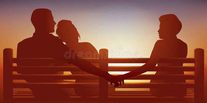 Symbol of the Problem of Infidelity in a Couple after Marriage. Stock ...