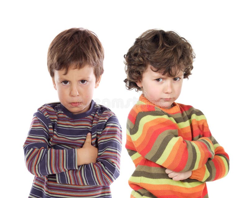 Angry Mad Children Fighting for Basket. Funny Trick or Treat on ...