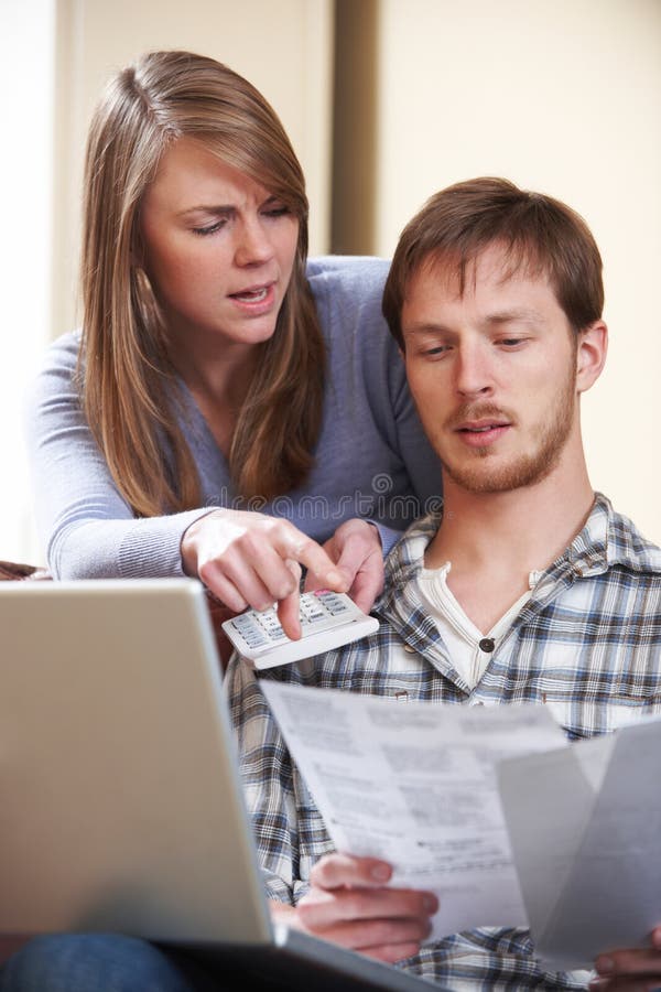 Couple Arguing Over Home Finances Stock Image - Image of finance ...