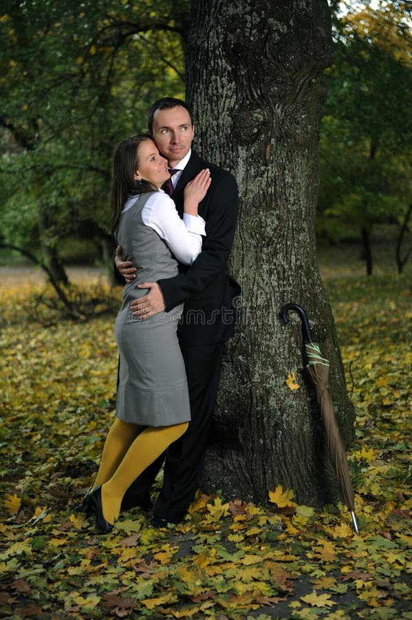 Couple in autumn landscape stock image. Image of family - 12026147