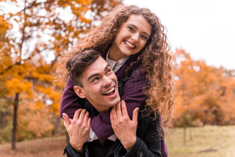 Couple on autumn walk stock photo. Image of dating, outdoor - 61485998